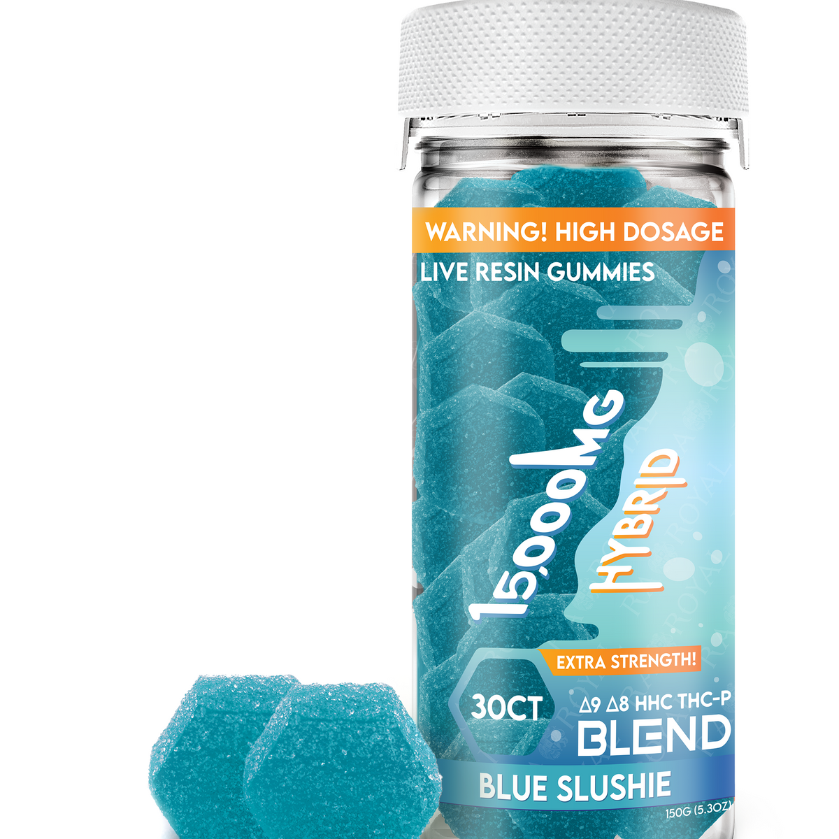 R.A. Royal Blend 15,000MG Blue Slushie Gummies – 30CT Hybrid – RA Royal