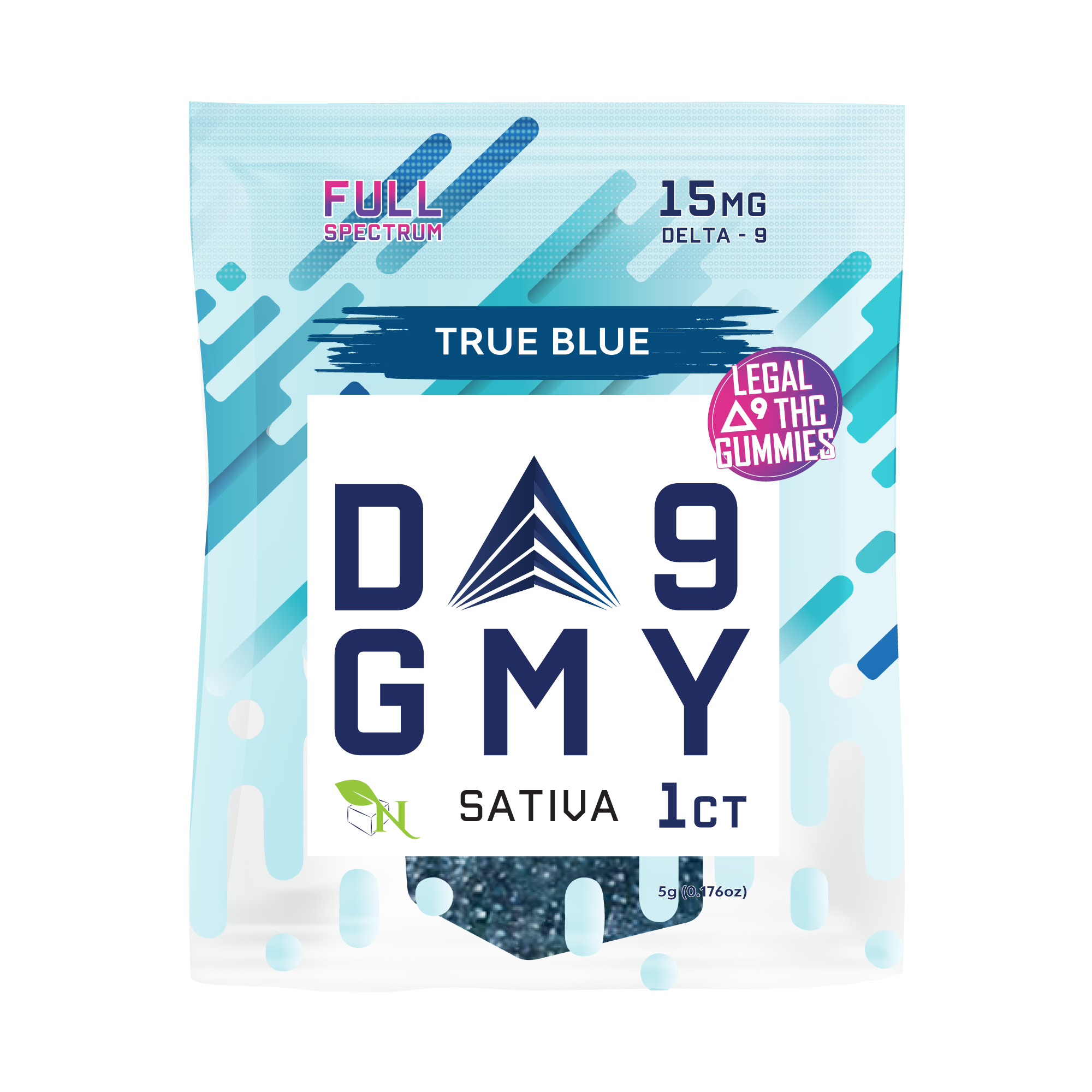 A Gift From Nature Delta-9 Single Sativa Gummy 50CT Box: True Blue | RA ...
