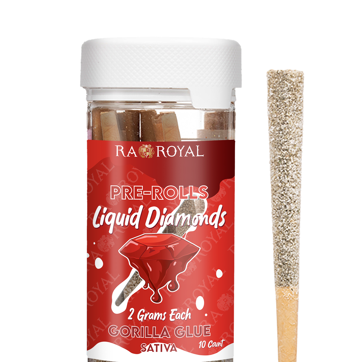 RA Royal Liquid Diamond 10x2G THC Prerolls: Gorilla Glue (Sativa ...