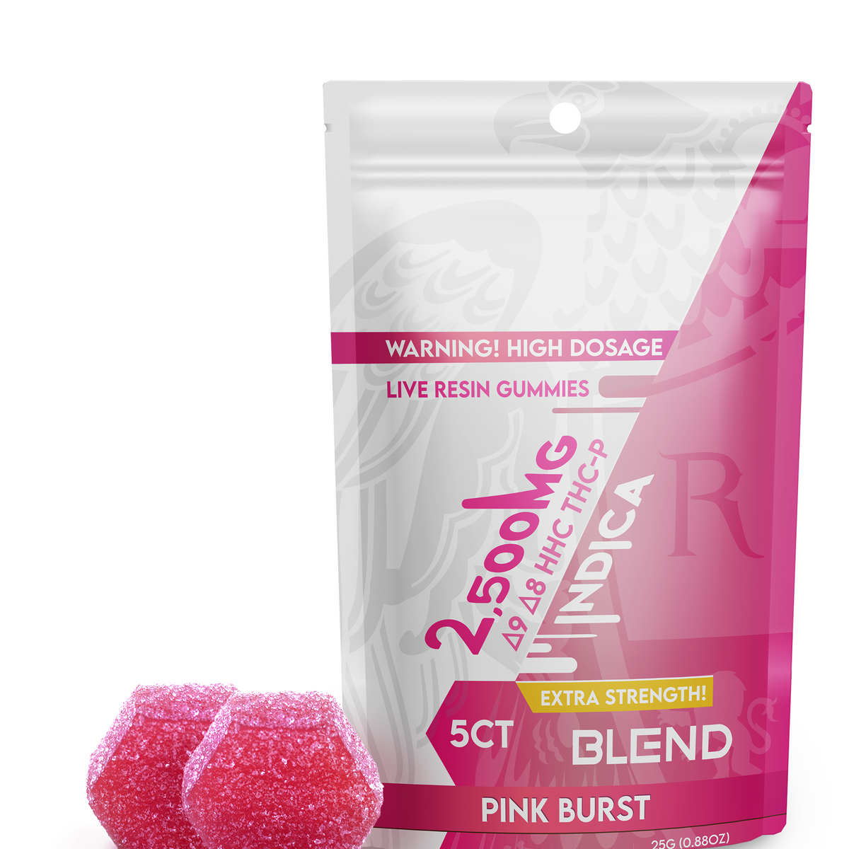 R.A. Royal Blend 2,500MG Gummies - Pink Burst Indica | 5CT Pack – RA Royal