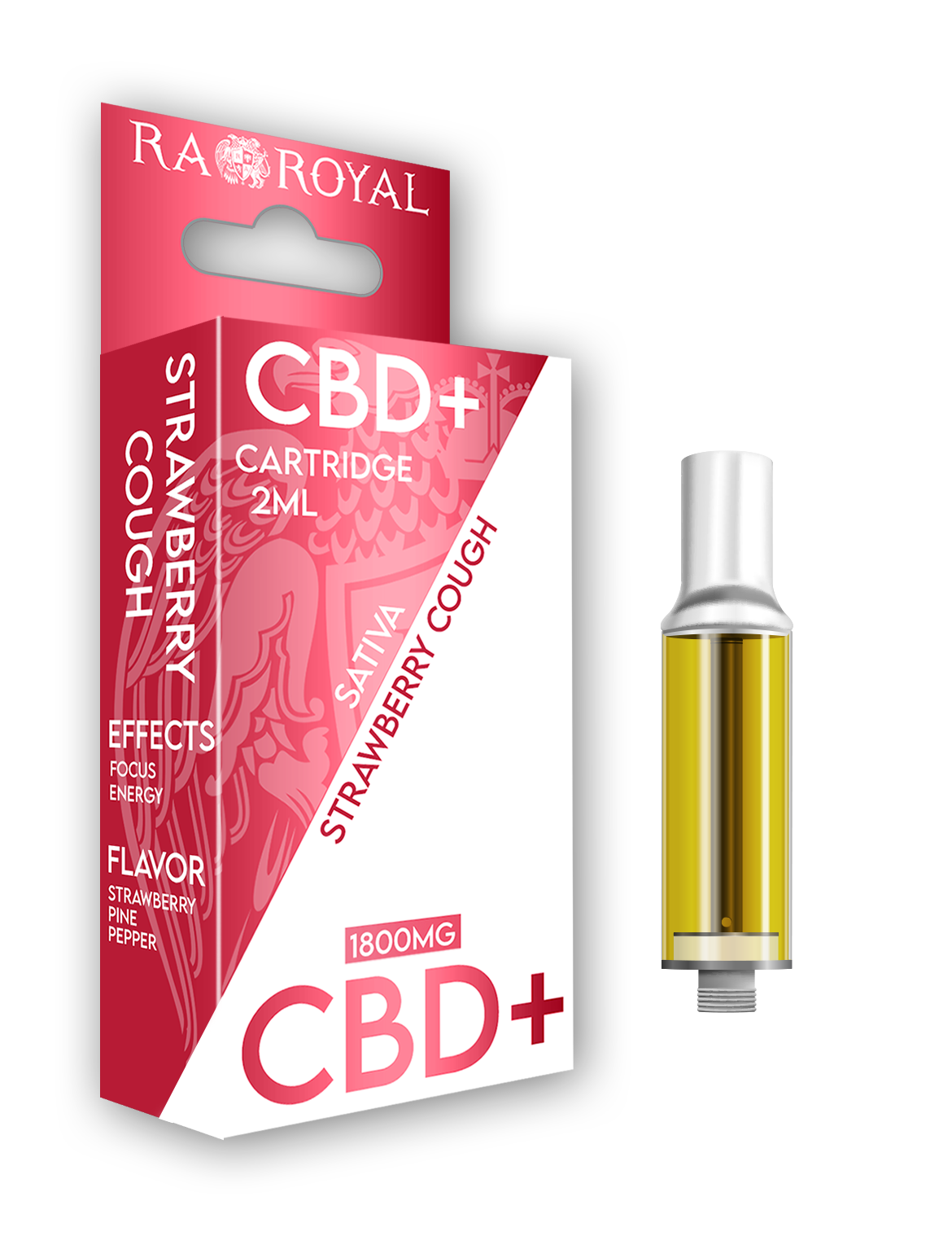 Cbd Vape Cartridge 2ml Strawberry Cough Sativa 1800mg Ra Royal