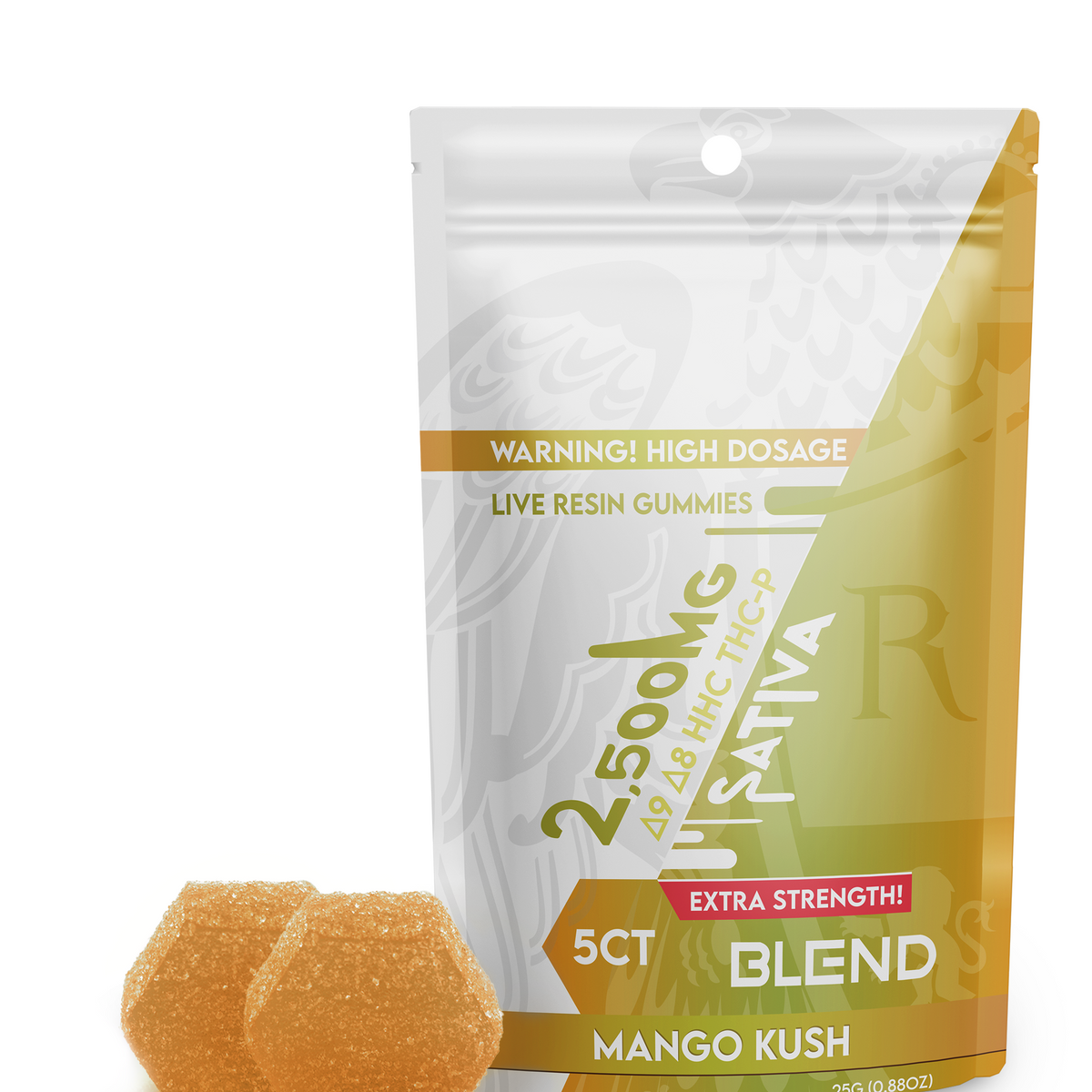 R.A. Royal Blend 2,500MG Gummies - Mango Kush Sativa | 5CT Pack – RA Royal