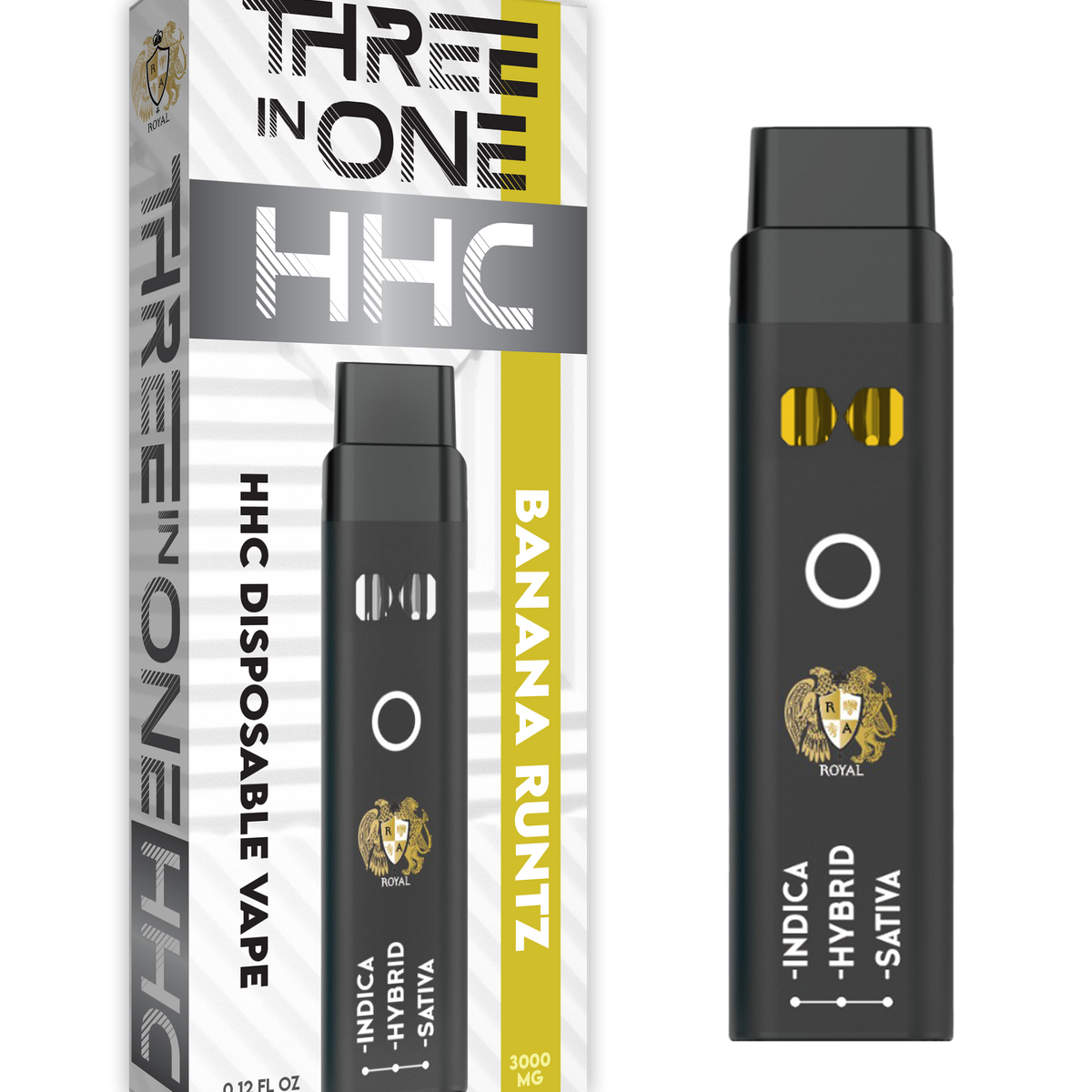 R.A. Royal HHC 3-in-1 Disposable Vape – Banana Runtz (3000MG) – RA Royal